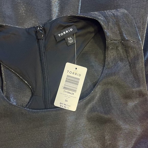 torrid | Dresses | Torrid Silver Highneck Racerback Skater Dress 24 Nwt ...